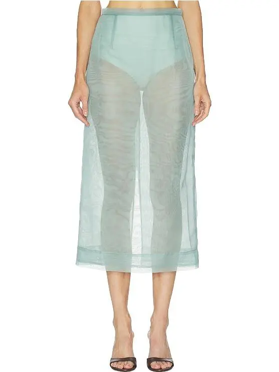 Renggli Organza Pencil Skirt - Teal