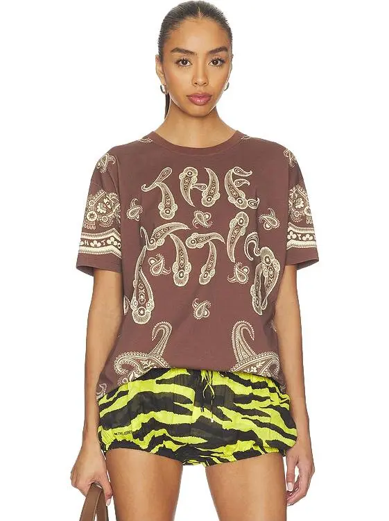 Attico Paisley Print T-shirt - Brown