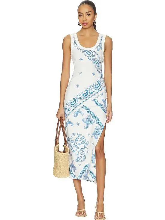 Attico Paisley Midi Dress - Blue