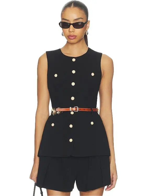 Cinq À Sept Sunflare Belted Kole Vest - Black