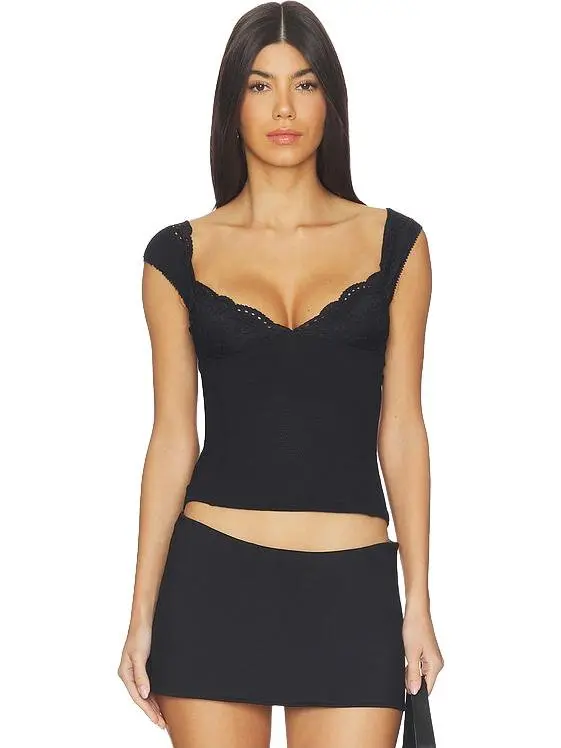 Free People Blush Hour Tee - Black