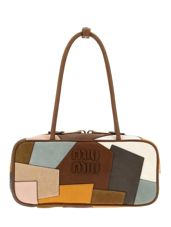 Miu Miu Patchwork Leather And Suede Shoulder Bag - Multicolor