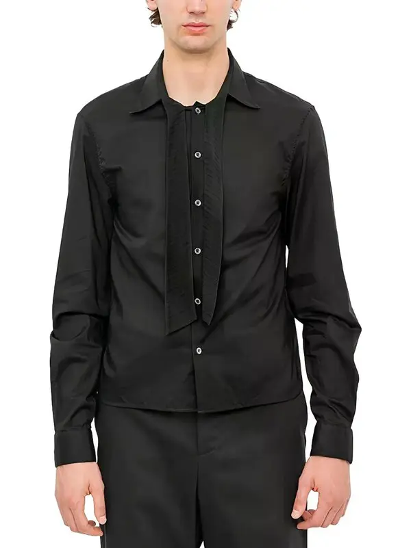 ANN DEMEULEMEESTER Stack Tie-detail Shirt - Black