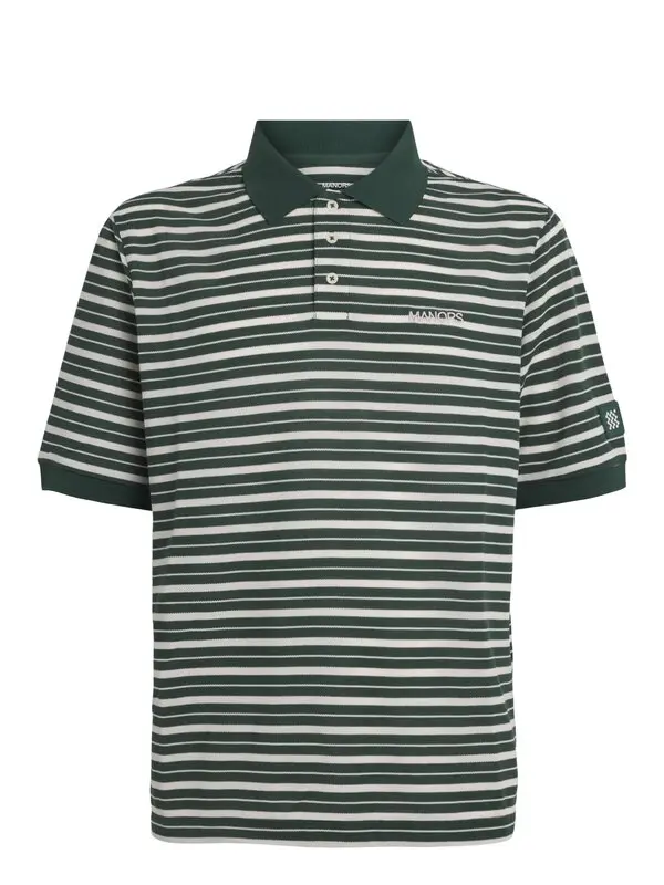 MANORS Piqué Stripe Goat Polo Shirt - Green