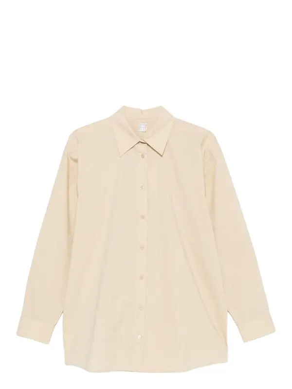 TOTEME Oversized Cotton Shirt With Tone-on-tone Stripes - Multicolor