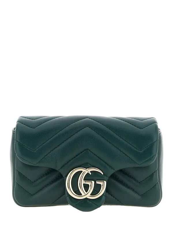 Gucci Gg Marmont Mini Shoulder Bag - Green