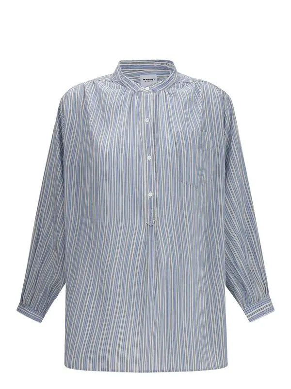 Isabel Marant Étoile Sapha Striped Cotton Voile Shirt - Blue