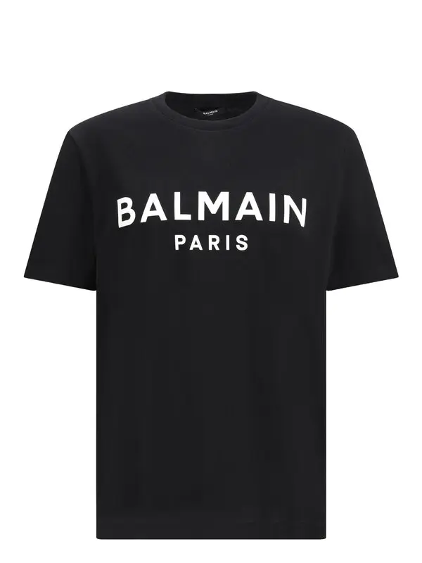 Balmain Cotton Print T-shirt - Black