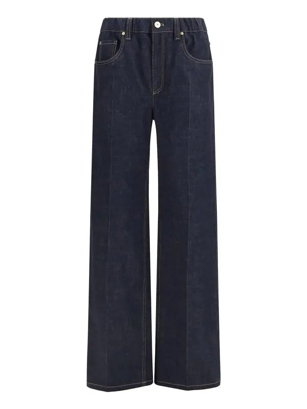Brunello Cucinelli Palazzo Denim Pants - Blue