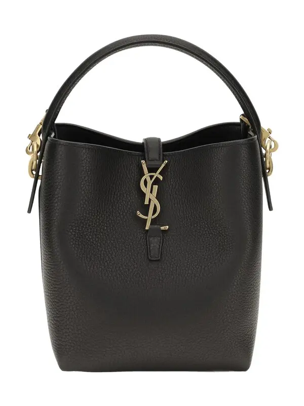 Saint Laurent Le 37 Grained Leather Bucket Bag - Black