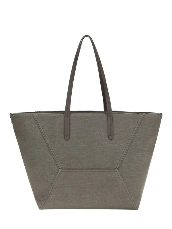 Brunello Cucinelli Canvas Bc Tote Bag - Brown