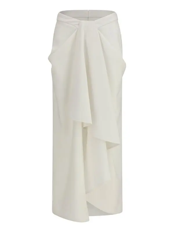 Givenchy Draped Wool And Mohair Skirt - White
