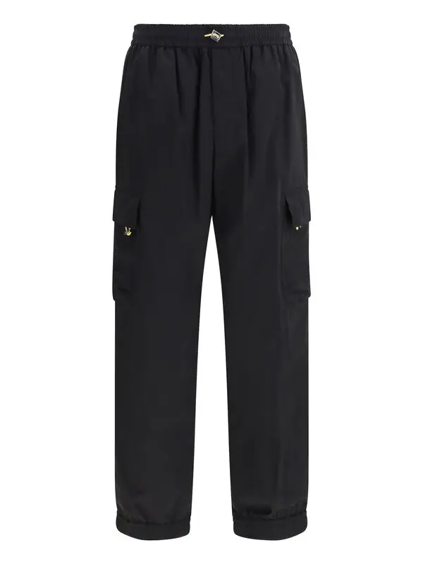 Fendi Gabardine Cargo Pants With Embossed Ff Logo - Black