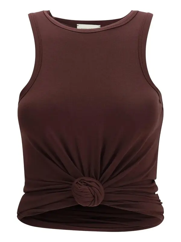 Magda Butrym Knotted Cotton Tank Top - Brown