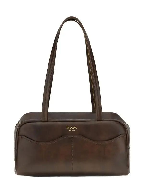 Prada Leather Shoulder Bag - Brown