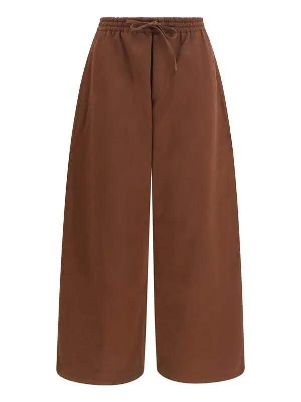Loewe Drawstring Cotton Pants - Brown