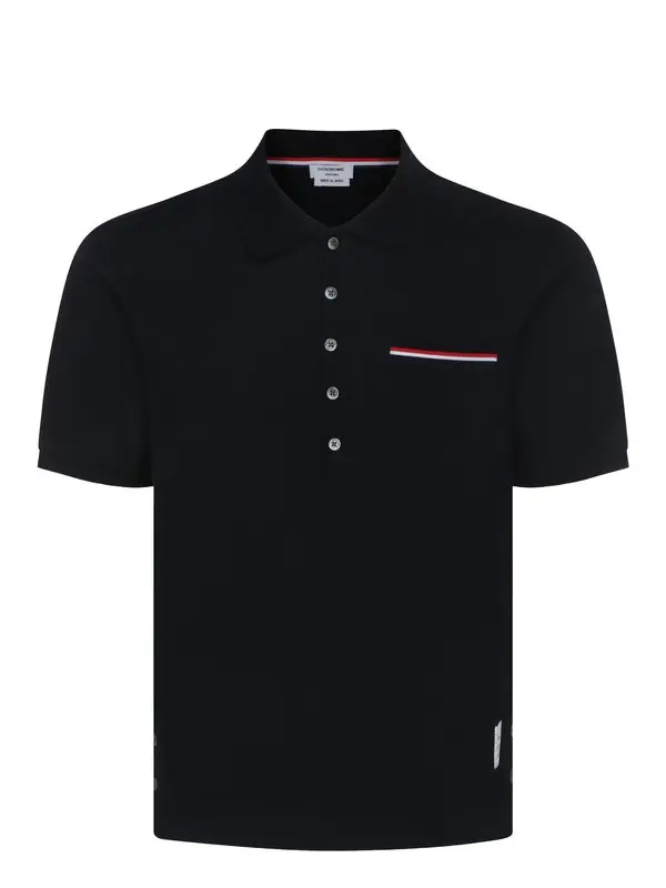 Thom Browne Short Sleeves Polo - Blue