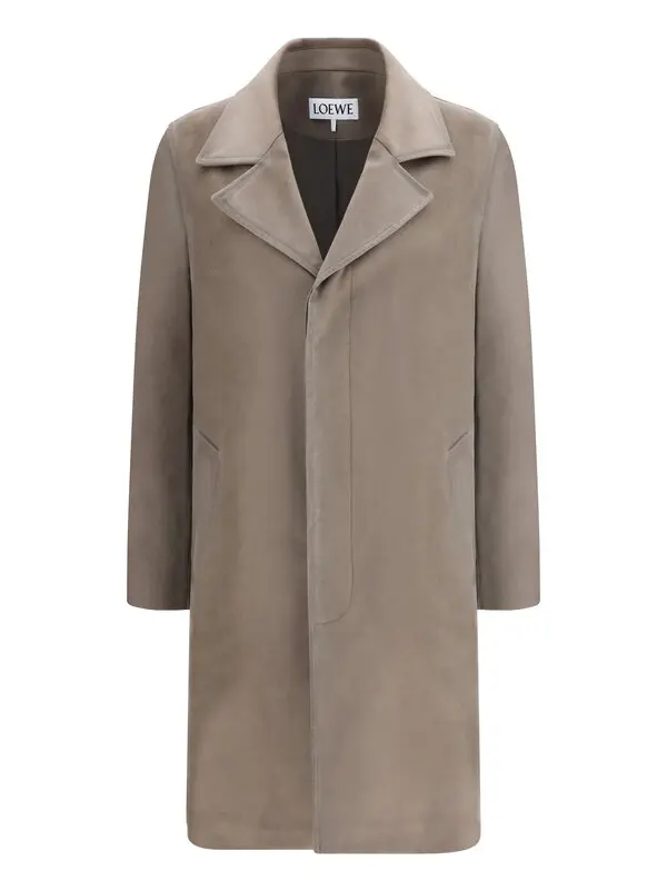 Loewe Single-breasted Brushed Cotton-blend Coat - Green