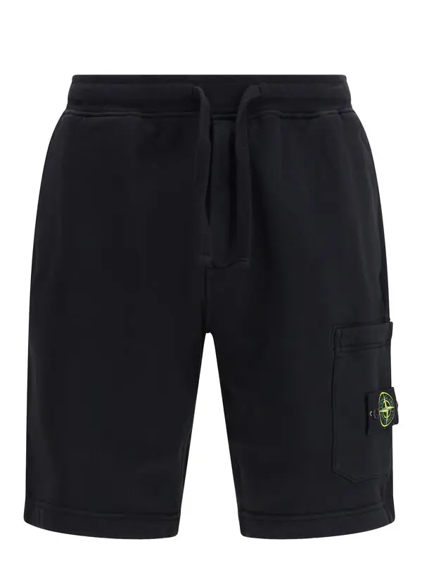Stone Island Cargo Pocket Jogger Shorts - Black