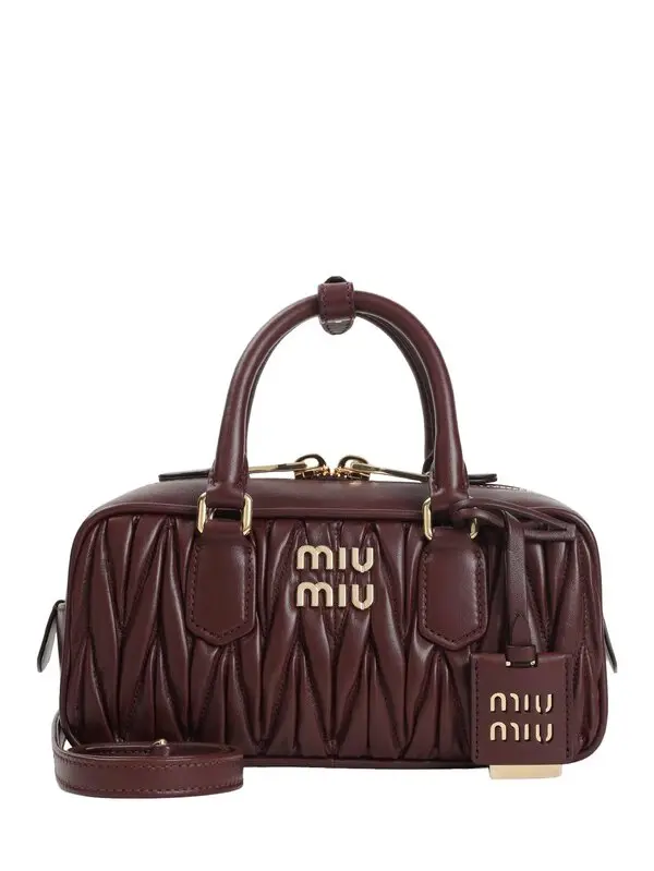 Miu Miu Matelassé Leather Handbag - Red