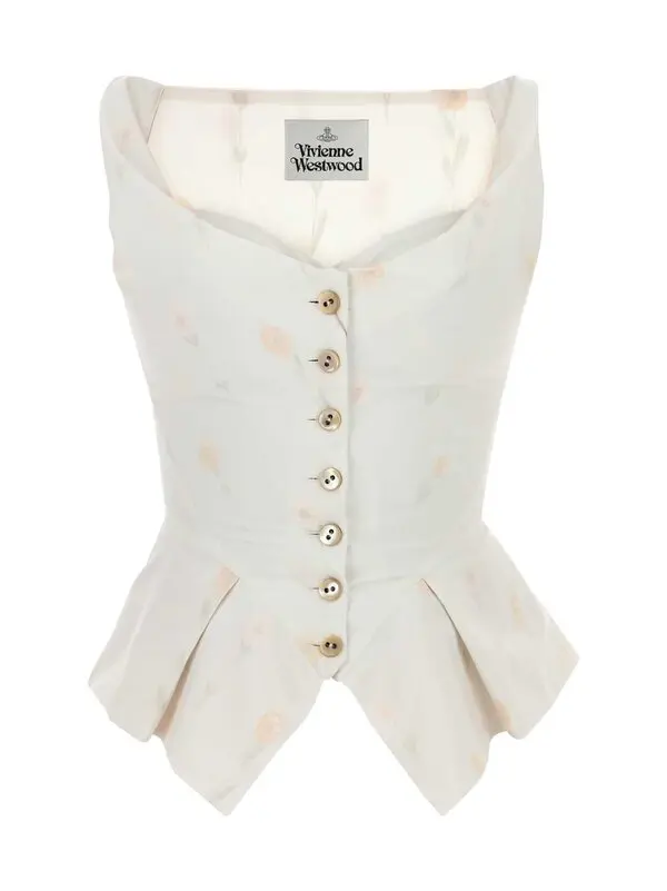 VIVIENNE WESTWOOD Embroidered Cotton Blend Vest - Multicolor
