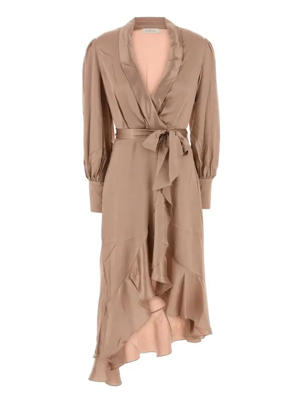 Zimmermann Silk Wrap Dress - Pink