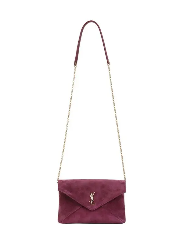 Saint Laurent Suede Envelope Chain Pouch - Multicolor