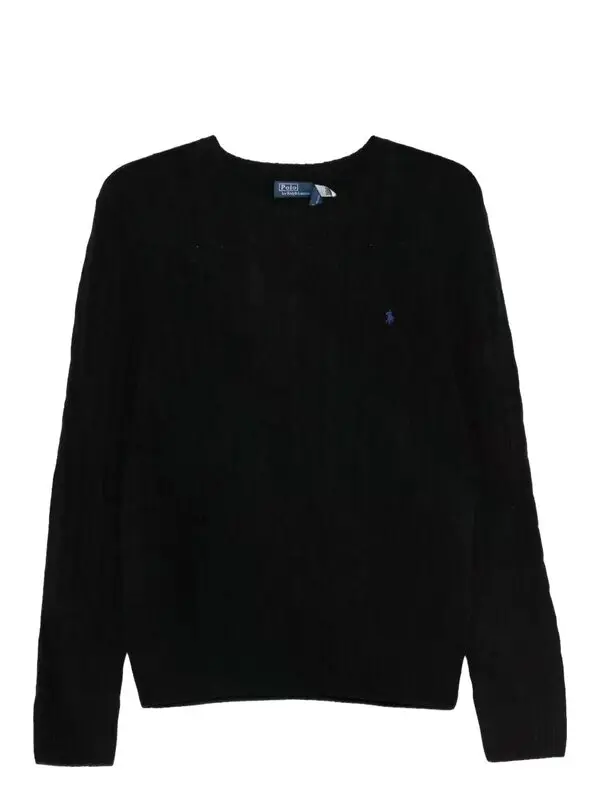 Polo Ralph Lauren Cable Knit Crew Neck Sweater - Black