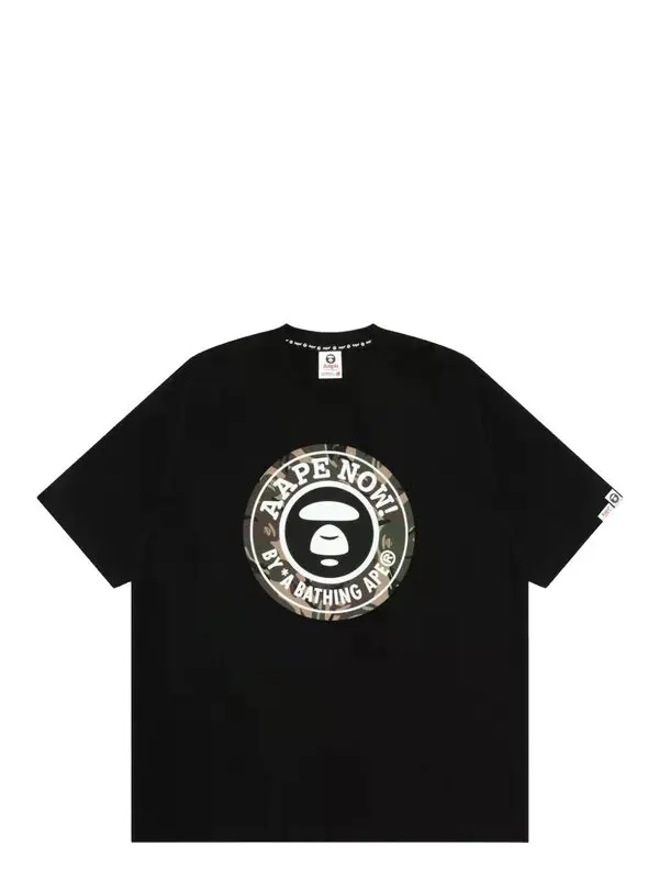 AAPE BY *A BATHING APE Logo-print Camouflage-detail T-shirt - Black
