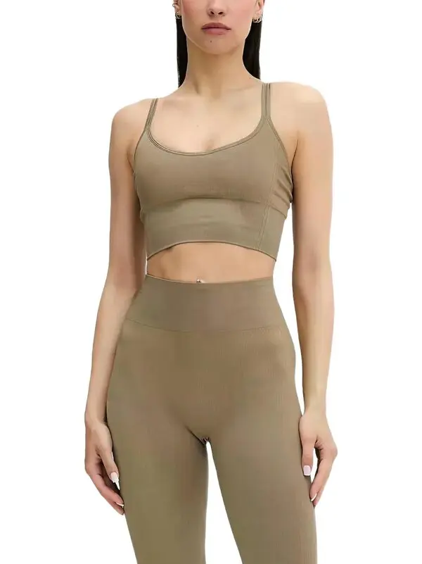 CASALL Seamless Ribbed-knit Cropped Top - Neutrals