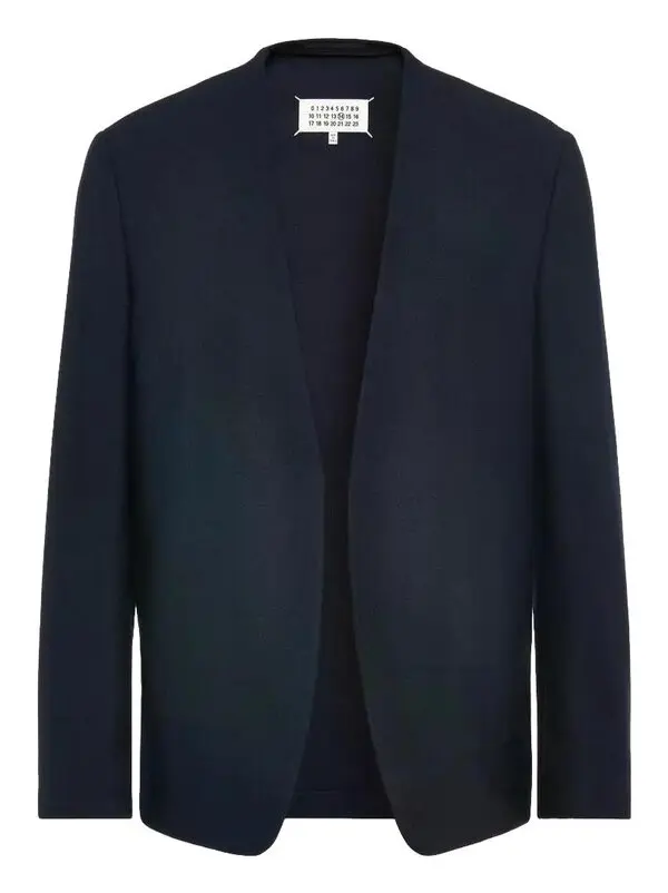 MAISON MARGIELA Collarless V-neck Jacket - Blue