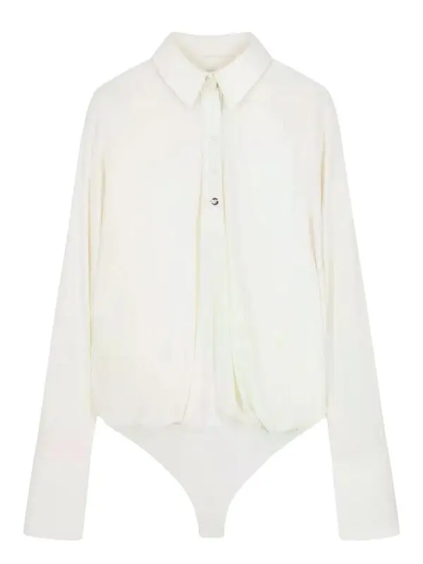 Coperni Draped Boxy Bodysuit - Neutrals