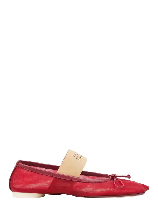 MAISON MARGIELA Numeric-strap Anatomic Ballet Flats - Red