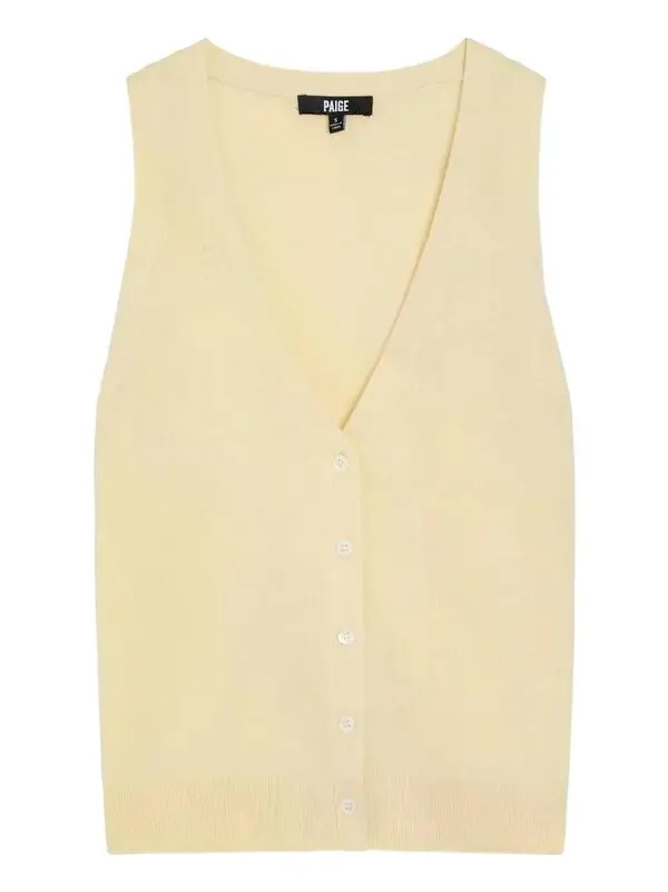 Paige Anika V-neck Button-up Vest - Yellow