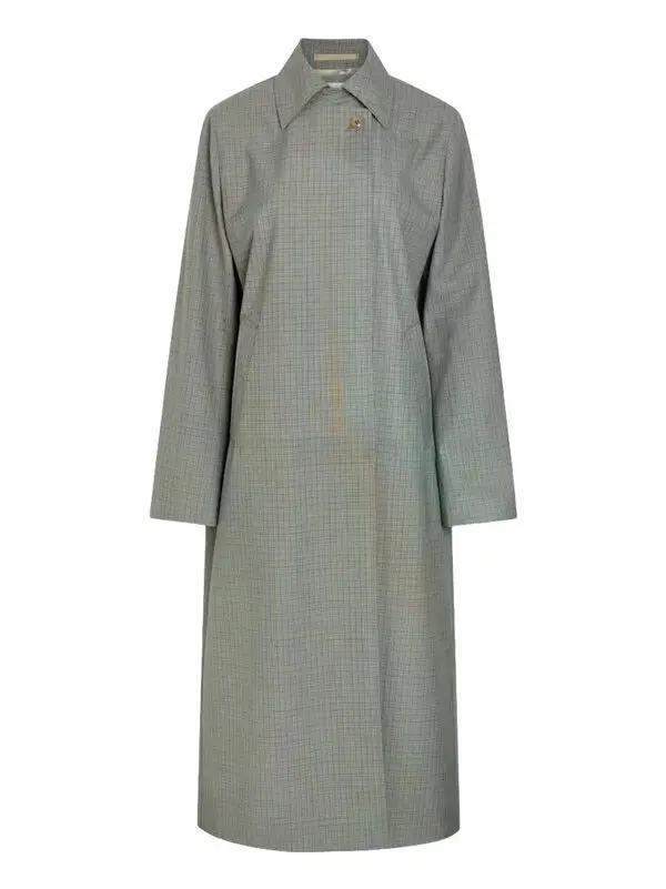 Our Legacy Capital Check-pattern Single-breasted Trench Coat - Grey