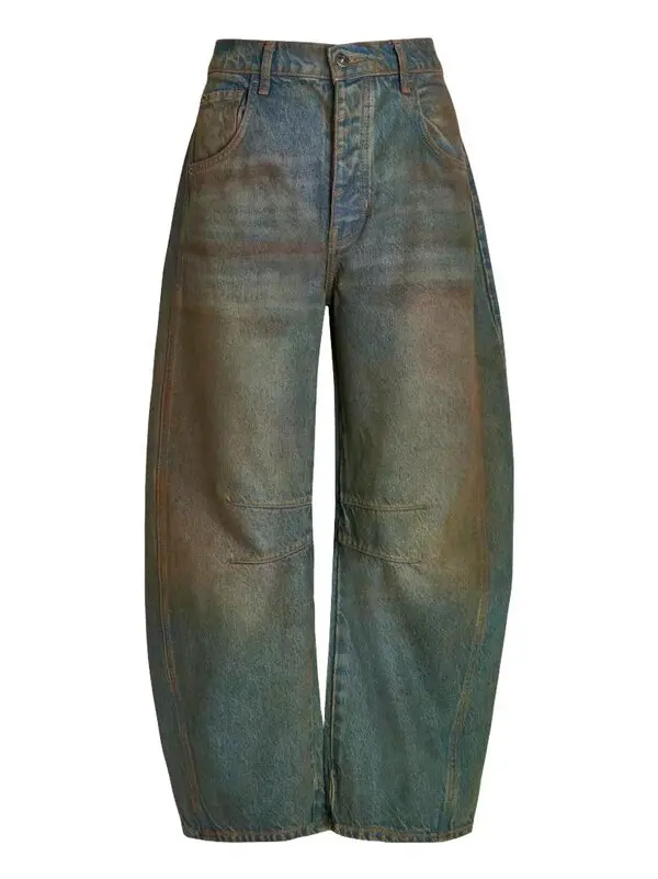 Free People Good Luck Barrel Jeans - Blue
