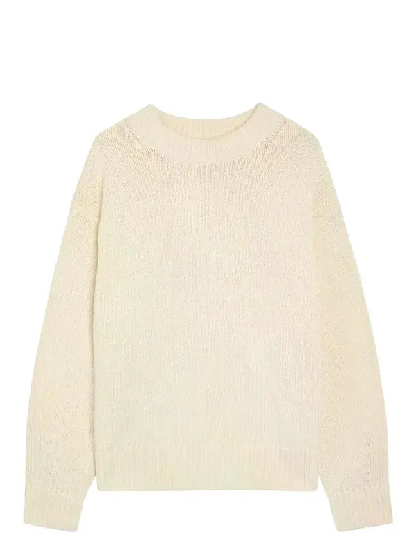 REFORMATION Cove Ribbed-knit Crewneck Sweater - Neutrals