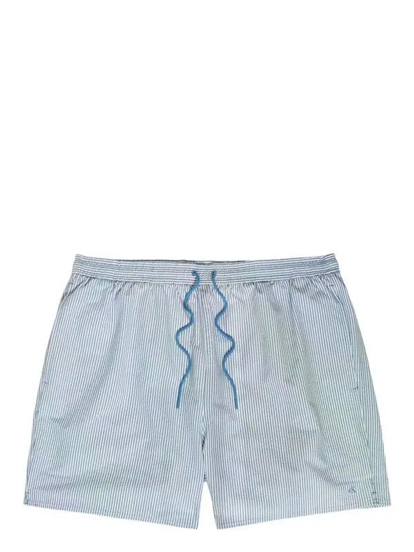 Calvin Klein Striped Seersucker Swim Shorts - Blue