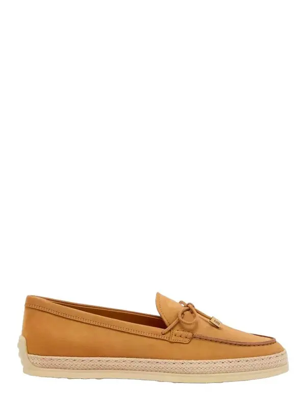 TOD'S Suede Espadrilles With Bow Detail - Brown