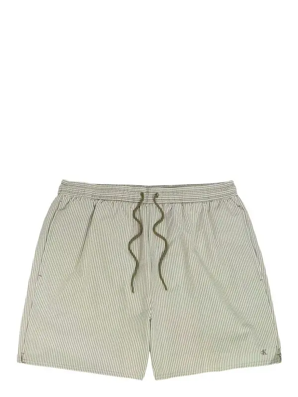 Calvin Klein Striped Drawstring Swim Shorts - Green