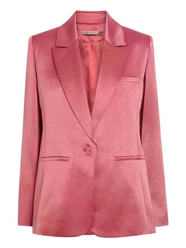 Alice + Olivia Billie Single-breasted Satin Blazer - Pink