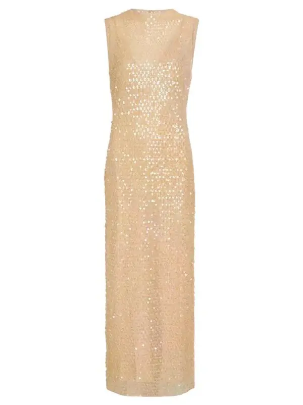 Shona Joy Everly Sequin-embellished Sleeveless Maxi Dress - Neutrals