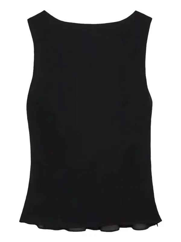 REFORMATION Dorothea Boat-neck Sleeveless Blouse - Black