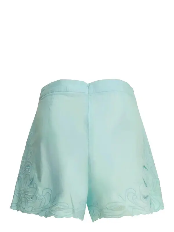 JULIET DUNN Embroidered Scallop Shorts - Blue
