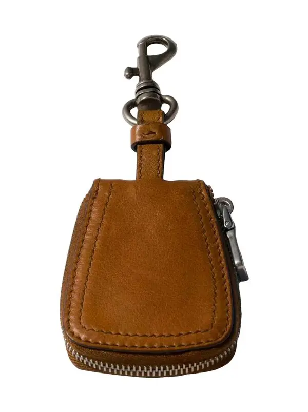 Miu Miu Leather Keyring Charm - Brown