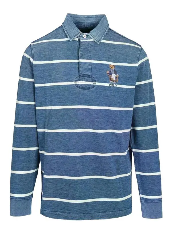 Polo Ralph Lauren Polo Bear Striped Polo Shirt - Blue