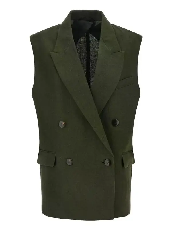 Max Mara Aia Double-breasted Waistcoat - Green