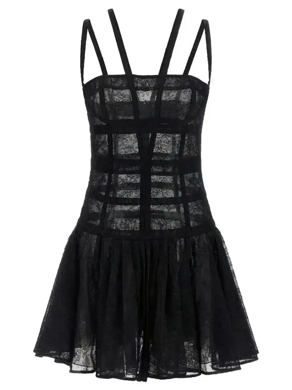 GIOVANNI BEDIN Lace Bustier Mini Dress - Black
