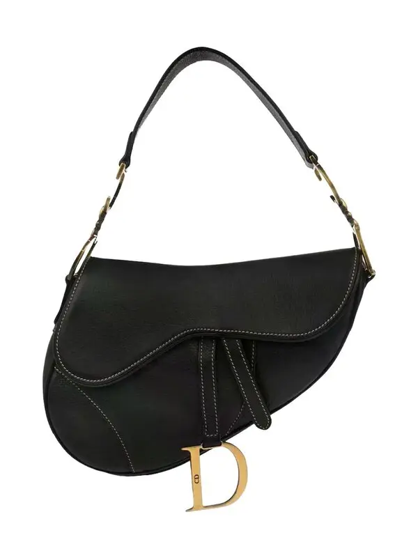 Dior 2002 Saddle Tote Bag - Black