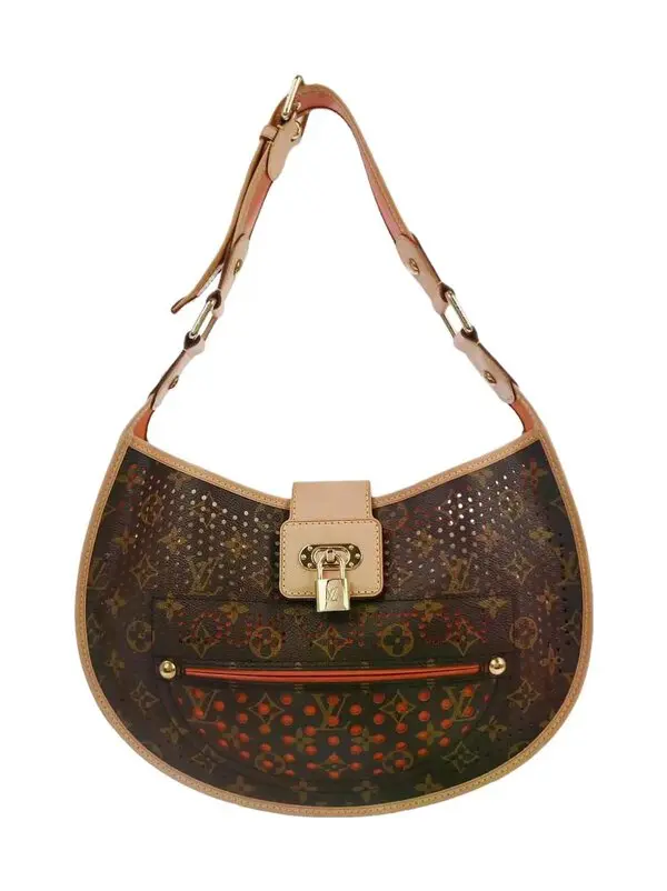 LOUIS VUITTON Monogram Perforated Demi-lune Shoulder Bag - Brown
